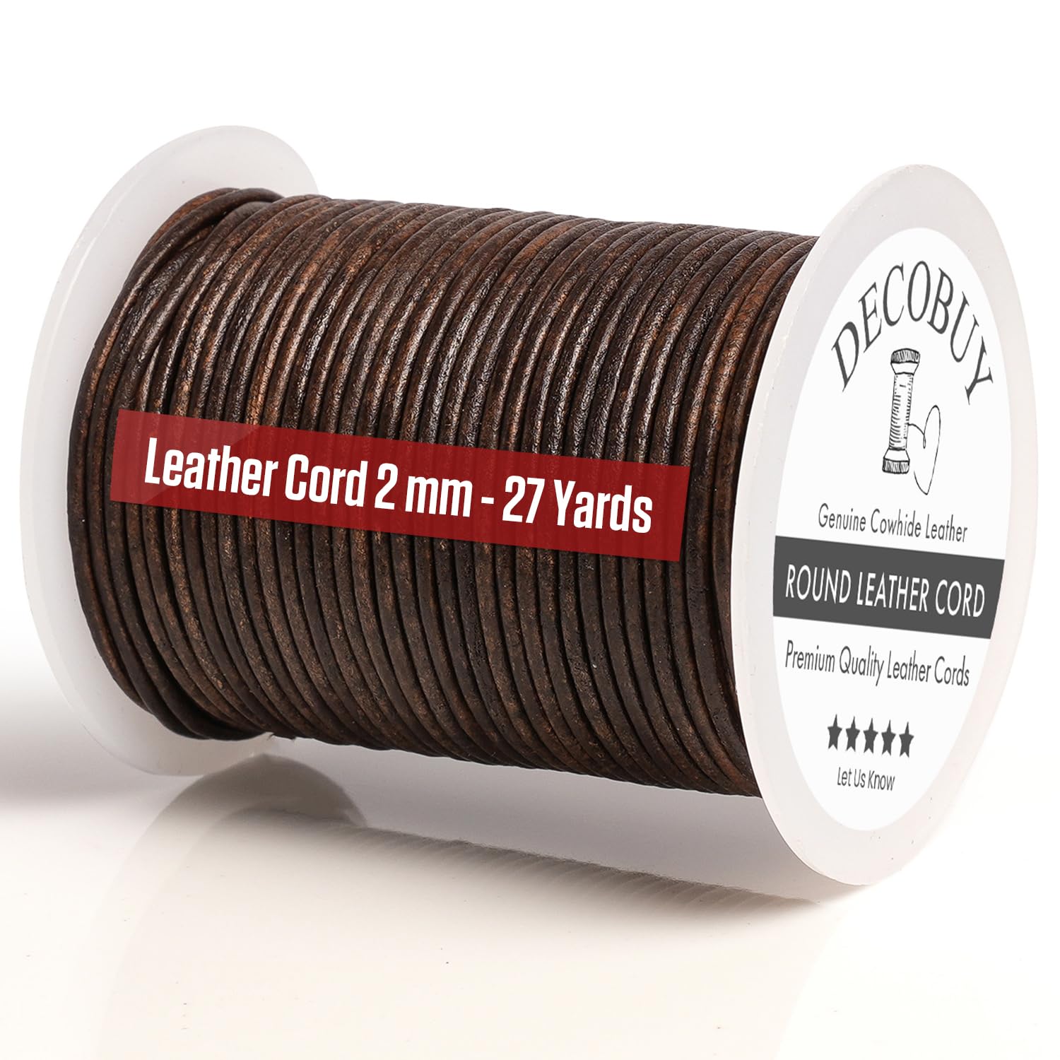 Amazon.com: Leather Cord for Jewelry Making, Round Cording 2mm Rope, 27 ...