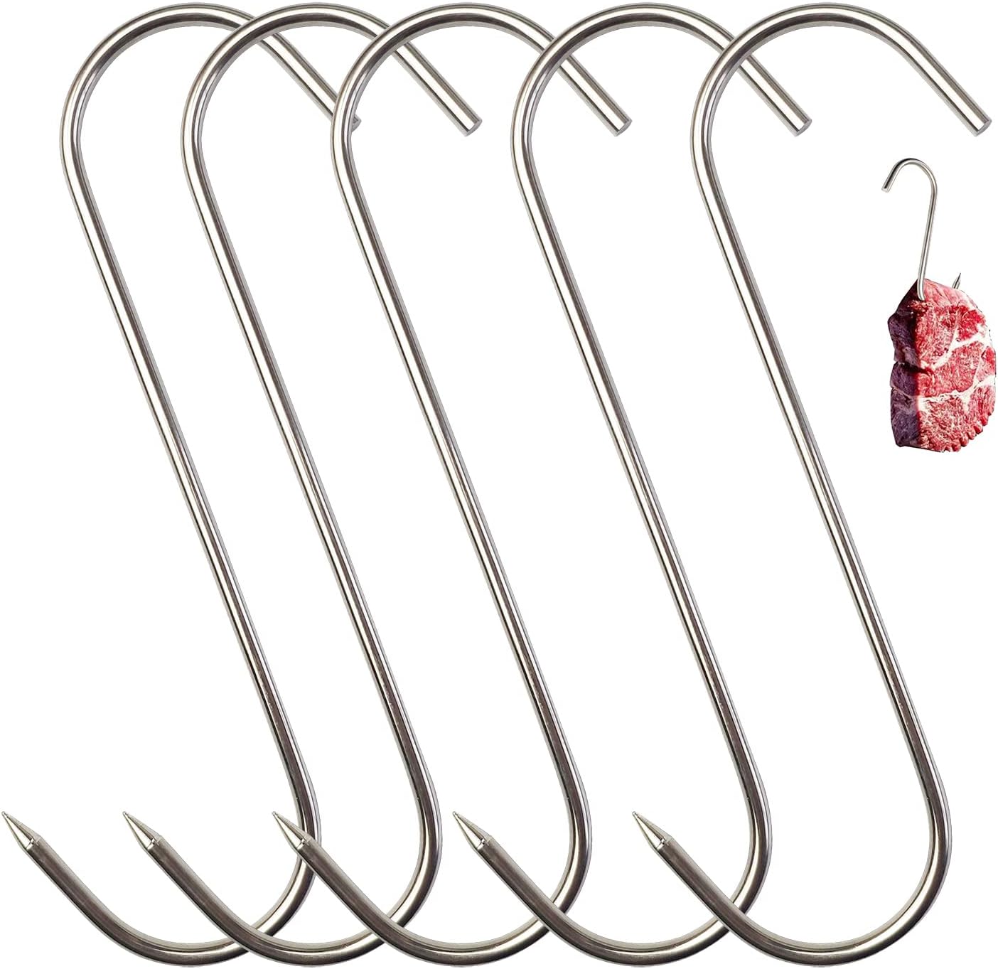 Amazon.com: JENSWILL 5 Pack Heavy Duty Beef S Hooks Stainless Steel ...