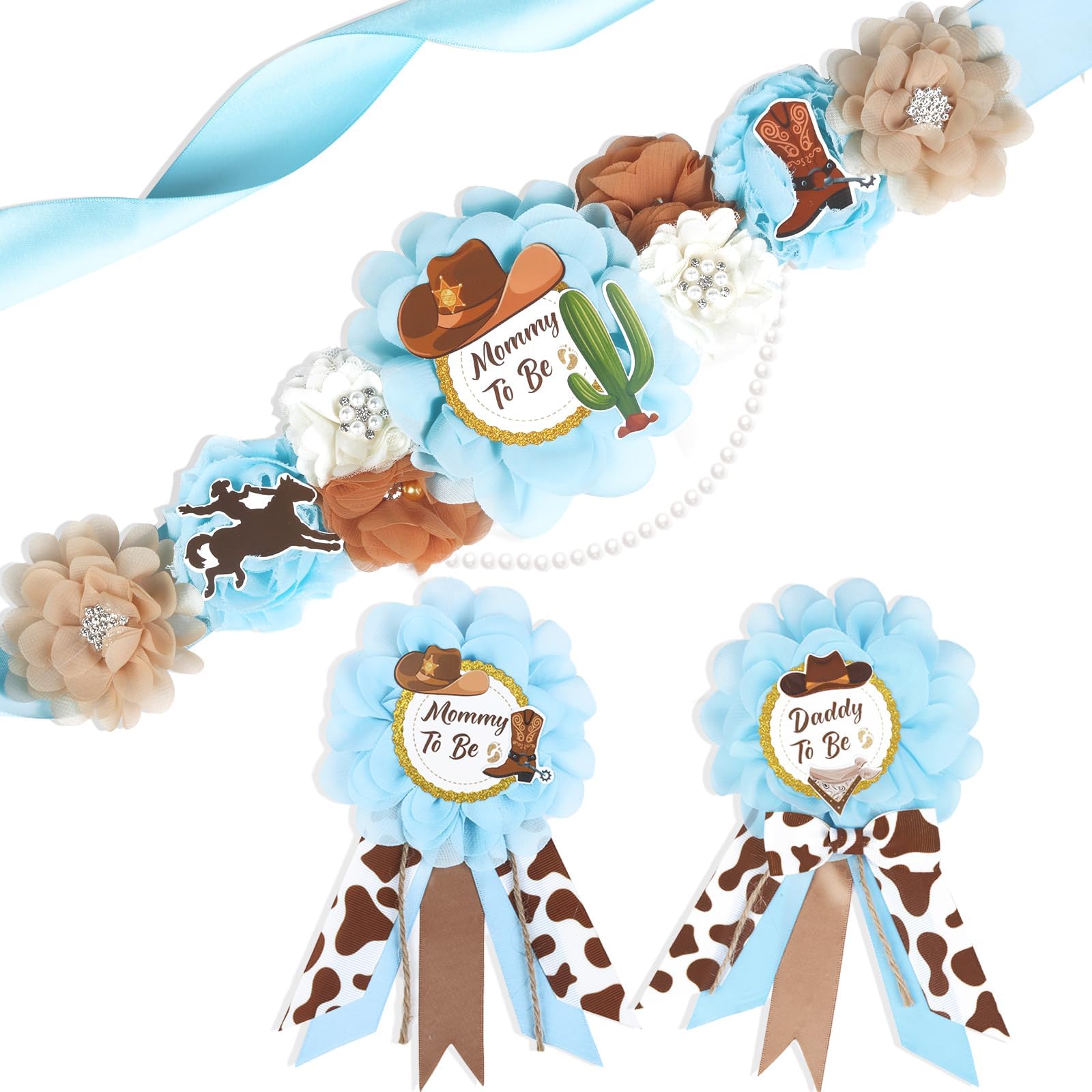 Amazon.com : Cowboy Baby Shower Decorations, Blue Cowboy Baby Shower ...