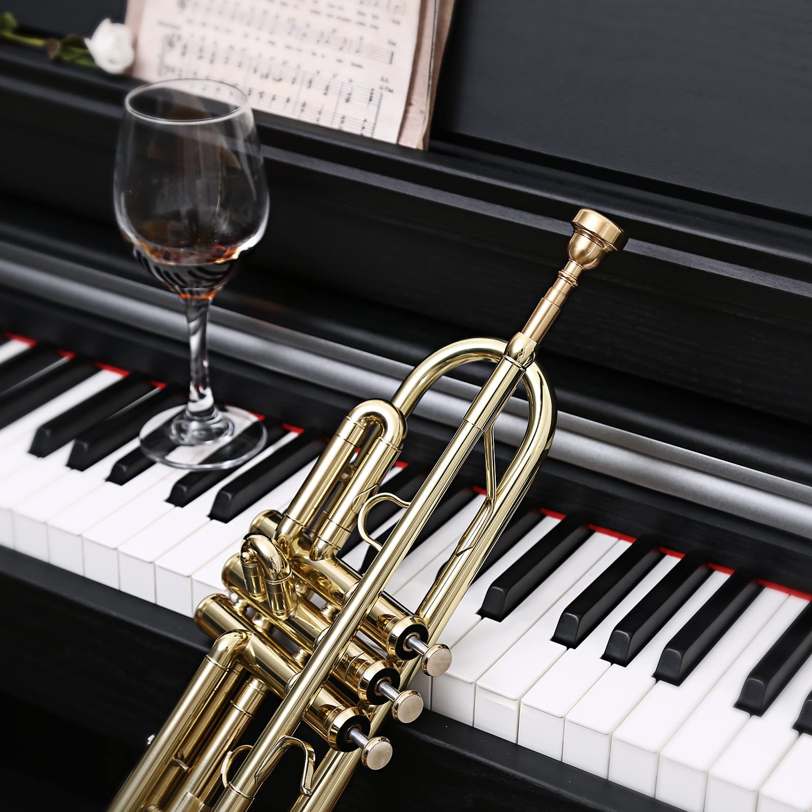 Asmuse Bb Standard Trumpet Set for Beginner, Brass Student Trumpet ...