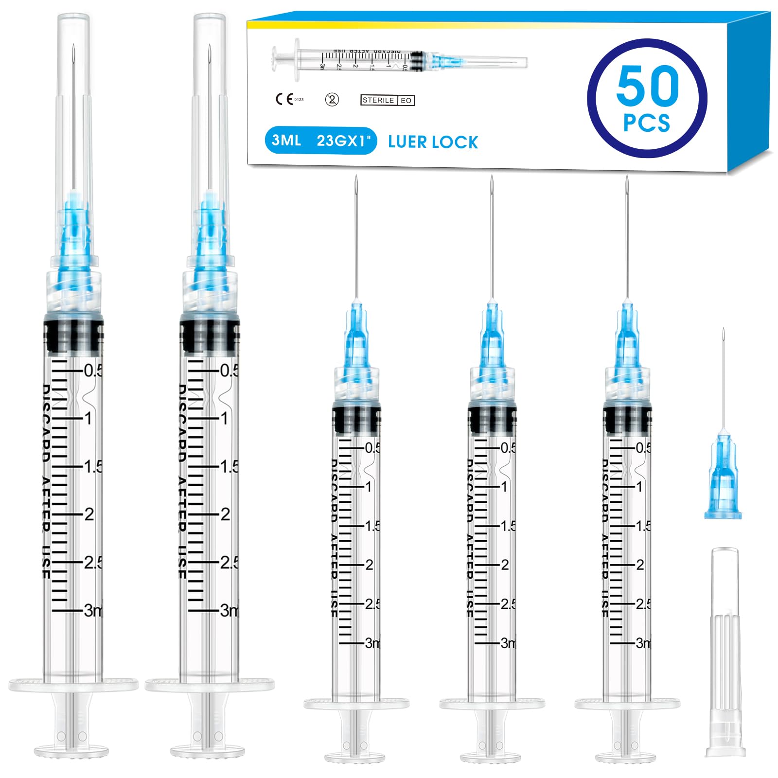 Snapklik.com : 50 Pack 3ml Syringes