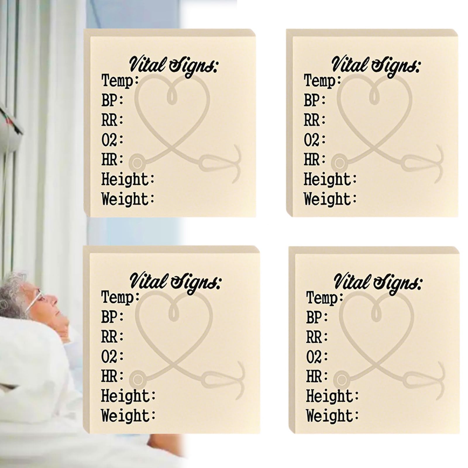 Snapklik.com : 200 Sheets Vital Signs Sticky Notes, 3 Inch Patient ...