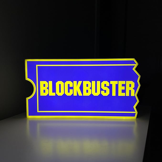 3DSIGN Blockbuster LED Sign – Nostalgic VHS Cassette Acrylic Lightbox ...