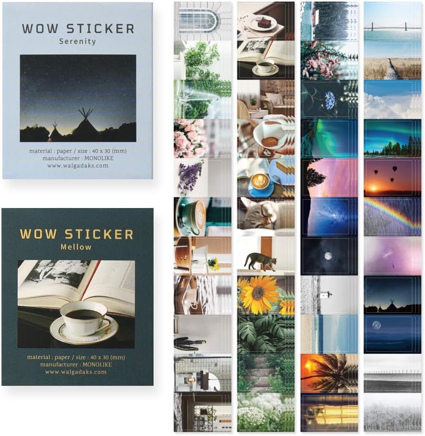 Amazon.com: Monolike Wow Sticker Plan ver.1 + ver.2 Set - Mini Size ...