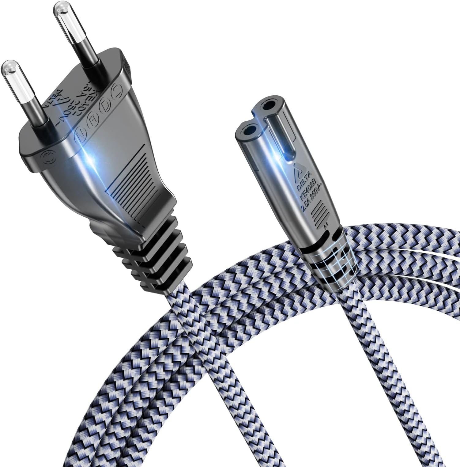 Amazon.com: European Power Cord, Goalfish EU 2- Slot Power Cable ...