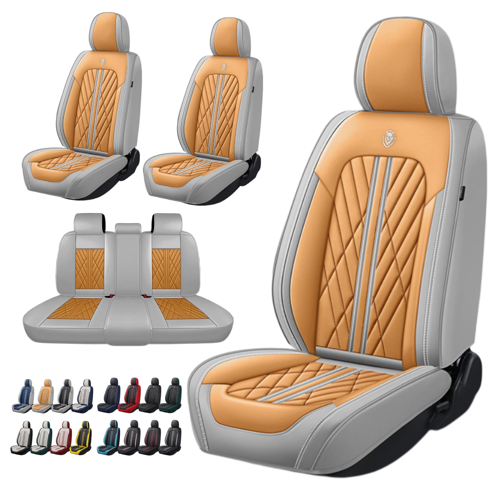 Amazon.com: ANKIV Universal Fit Waterproof Breathable Nappa Leather Automotive Vehicle Car Seat ...