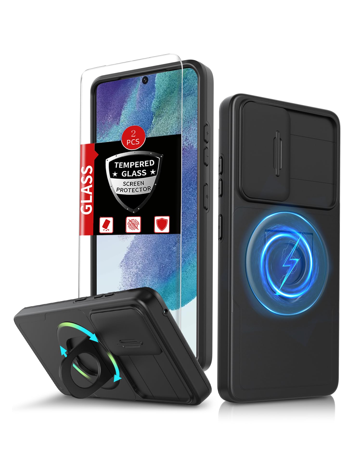 Amazon.com: FRLMOOES for Samsung Galaxy S21 FE Case Compatible with MagSafe Wireless Charging ...