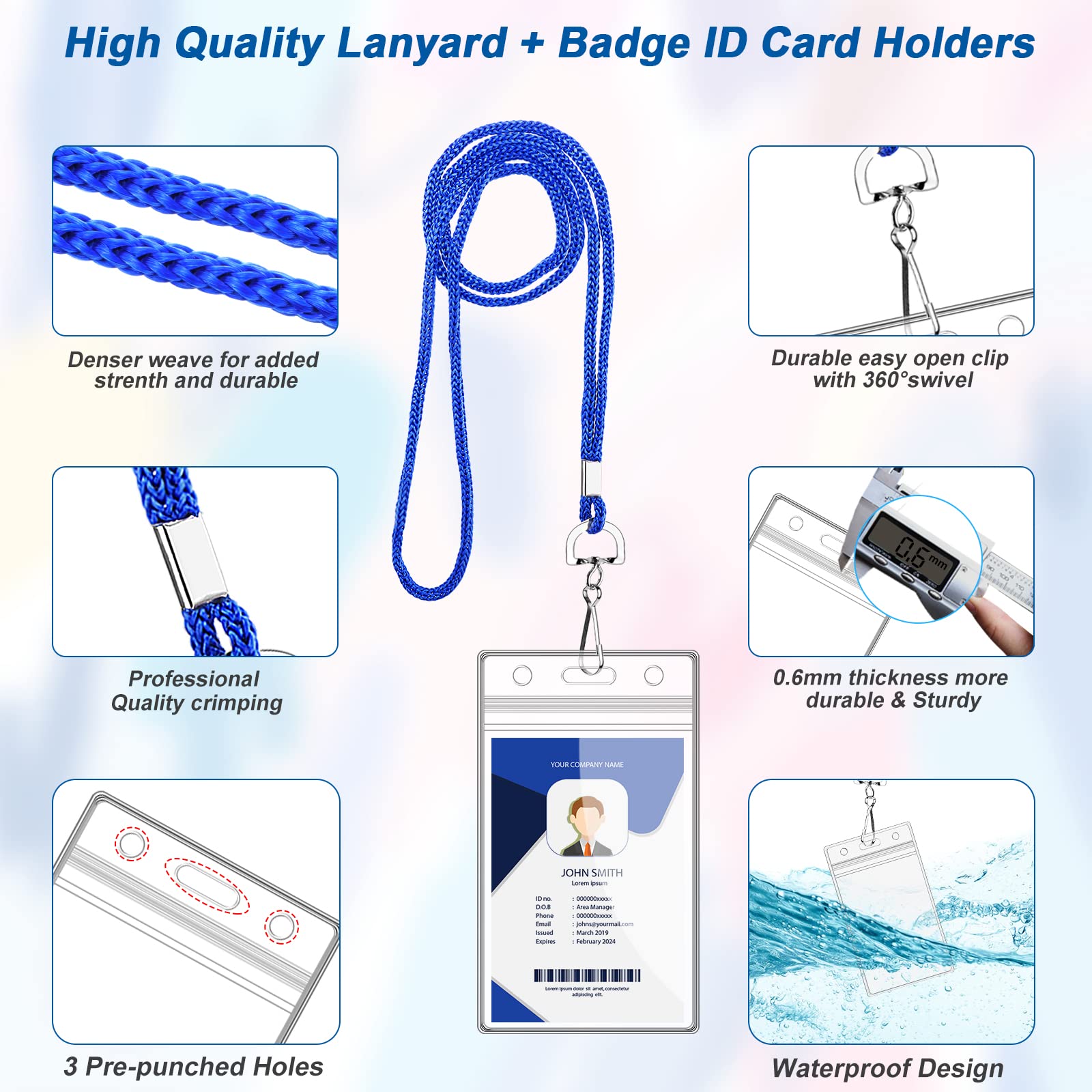 Snapklik.com : 100Pcs Clear Plastic Vertical Name Tag Badge ID Card ...