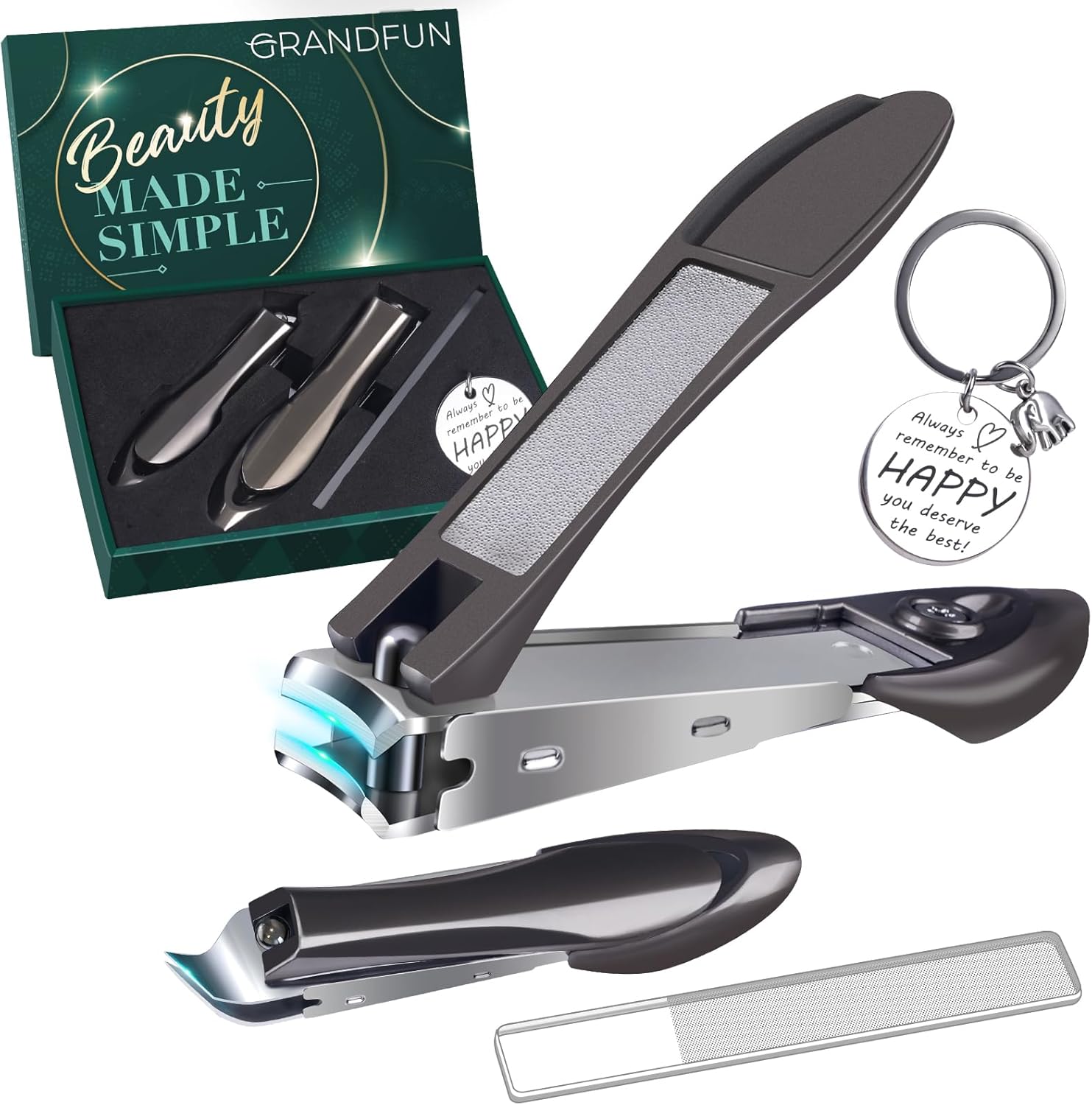 Amazon.com : Nail Clippers for Men Women with Catcher, No Splash ...