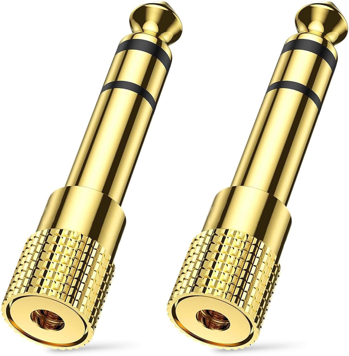 2 Pcs Headphone Adapter, 1/8 to 1/4 Inch Plug Stereo Aux Converter ...