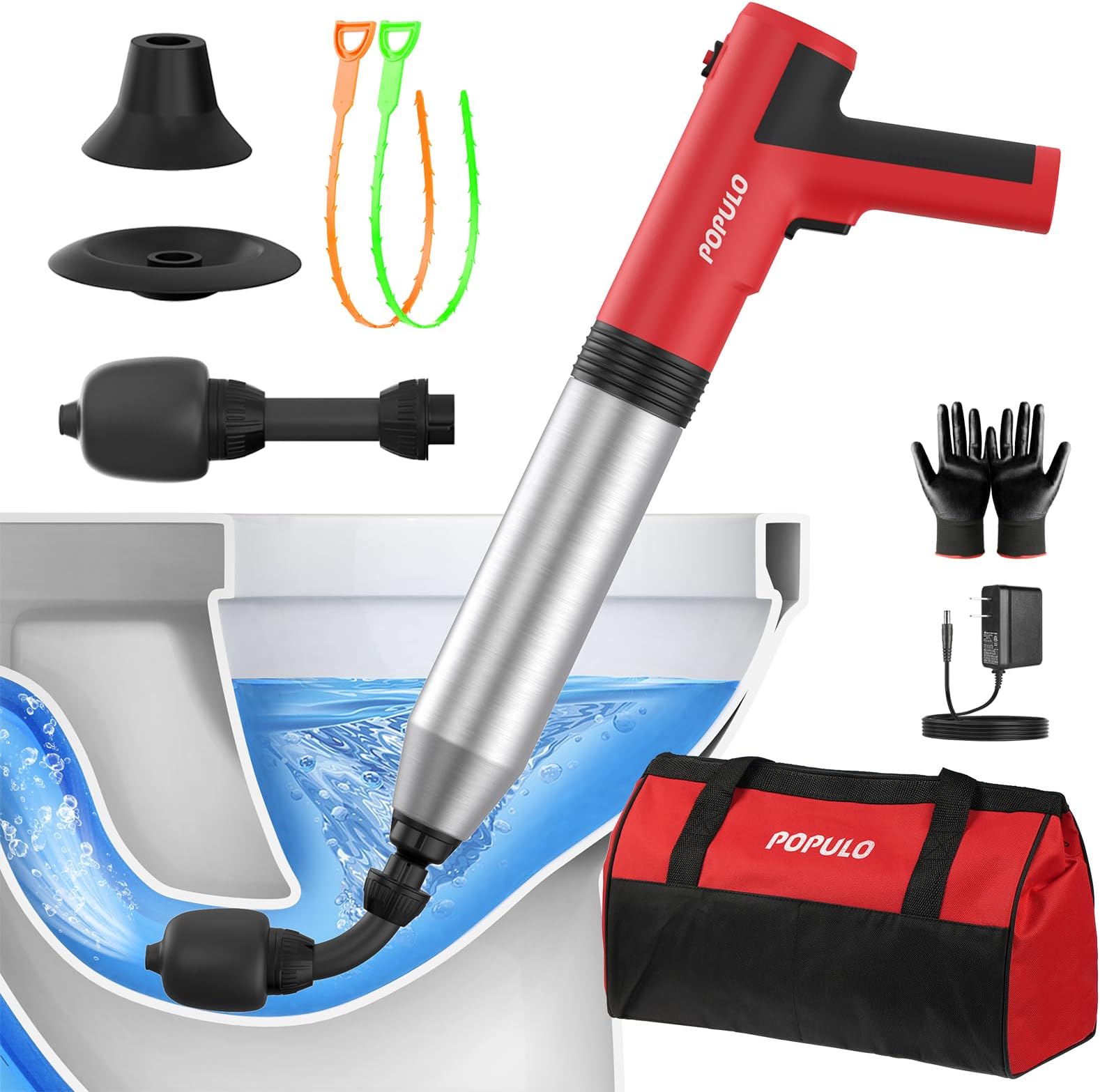 PLUNGE BLASTER™ Toilet Plunger,High Pressure Air Drainage Injector ...