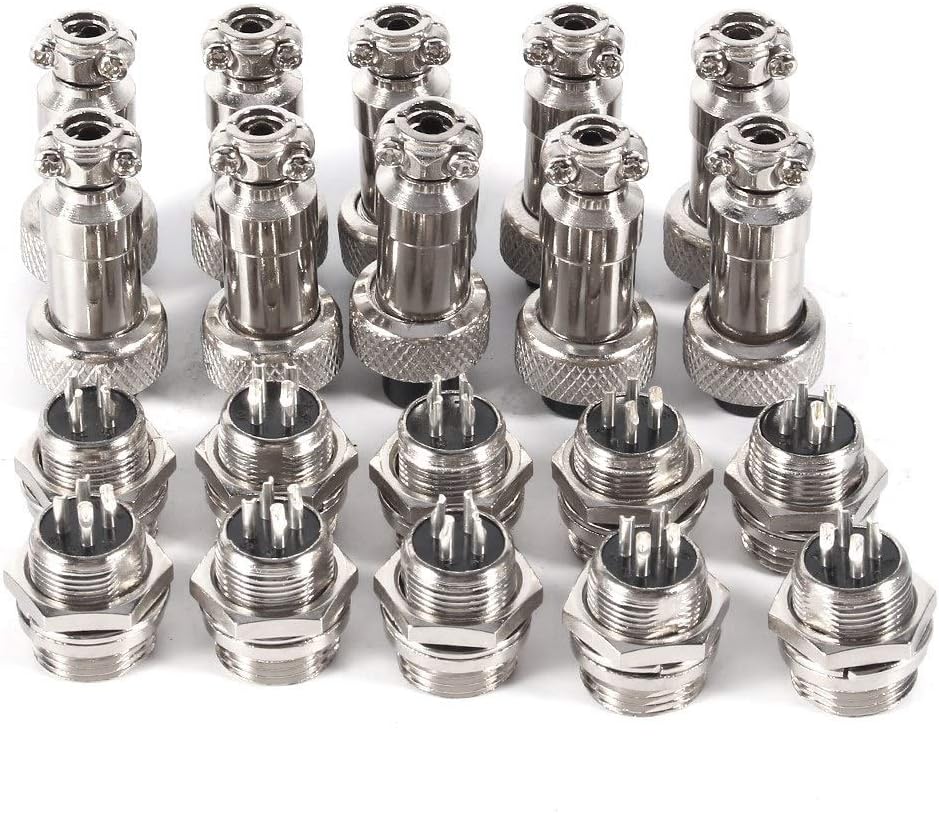 Aviation Plug Connector, 10Pcs 4 Pin Male Female Panel Metal Wire ...