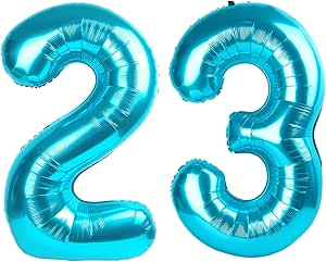 Blue Number 23 Balloon 40 inch, 23 Number Balloons, 23rd Blue Birthday ...