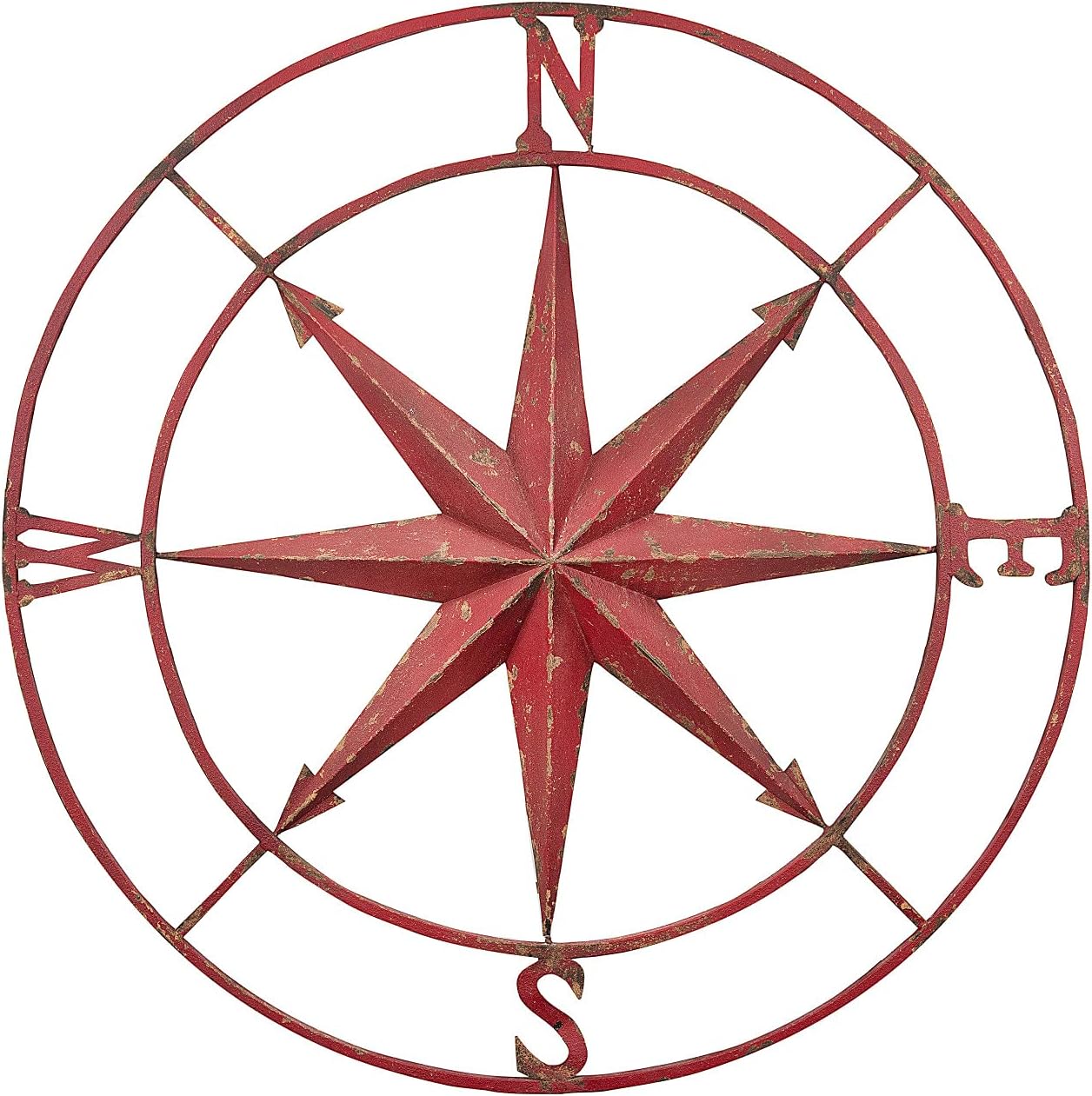 Amazon.com: Creative Co-Op Decorative Round Metal Compass Wall Décor ...