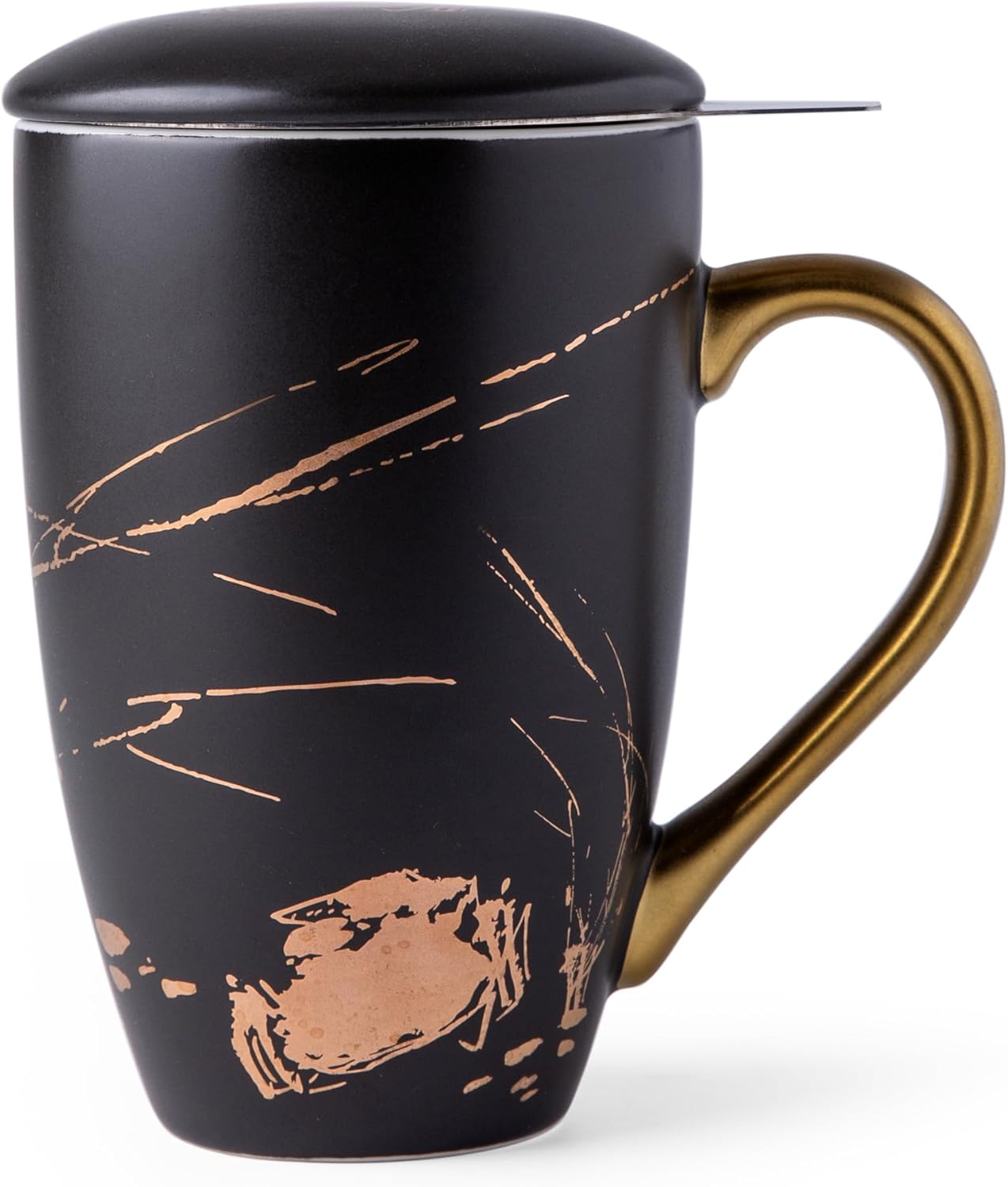 Amazon.com: AmorArc Ceramic Tea Cup with Infuser and Lid, 17 Oz ...