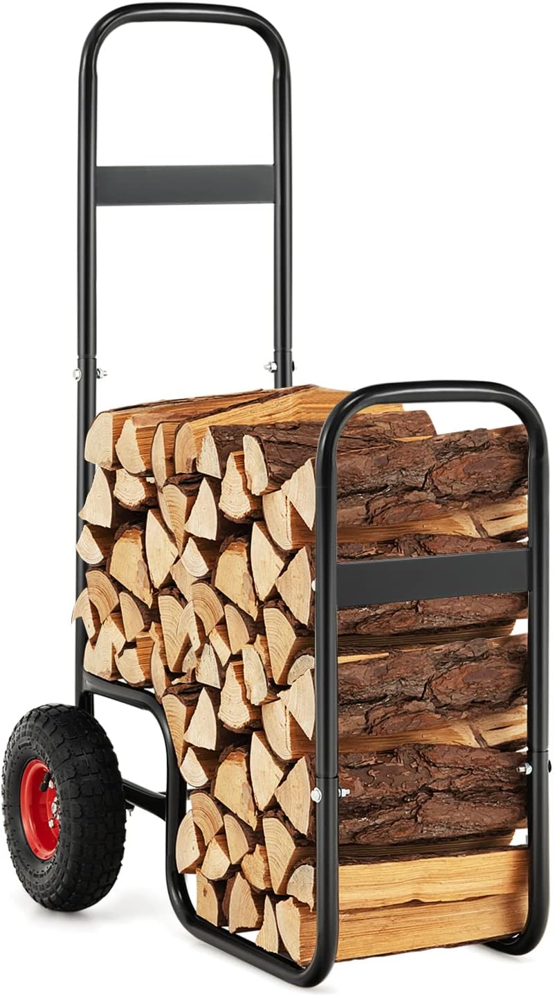 Amazon.com: Firewood Hand Truck Caddy - With Cover - 200lb Cap -No Flat ...