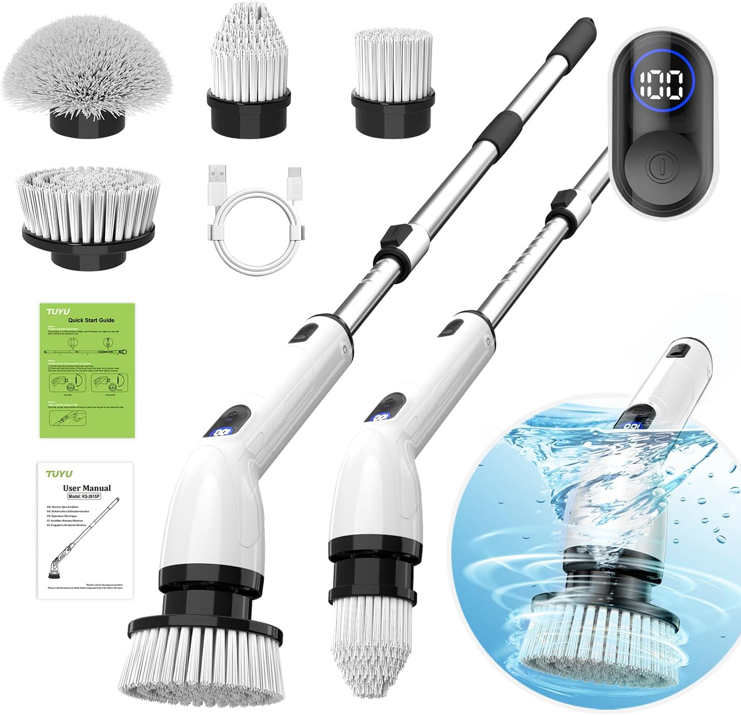 Amazon.com: Electric Spin Scrubber, 2024 New Bathroom Cleaner, Power ...