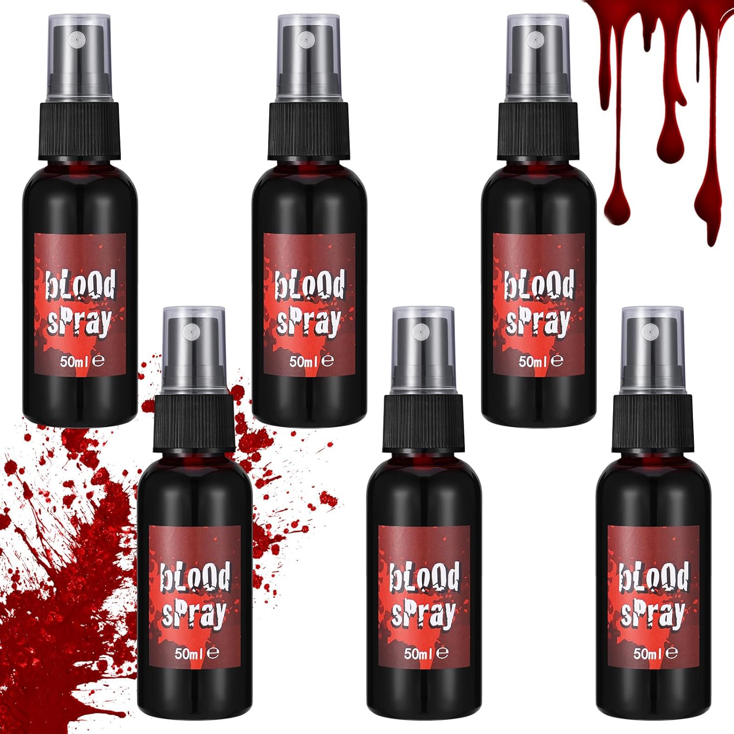 Amazon.com : 6 PCS Halloween Fake Blood Makeup Kit Realistic Fresh Red ...