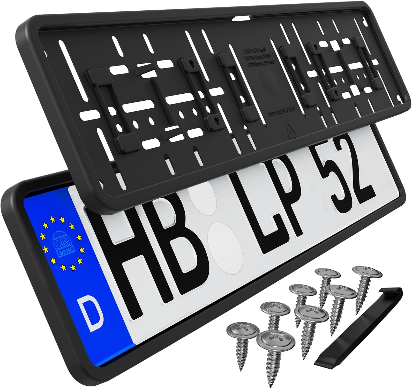 L P Car Design L P A162 2 X Kennzeichenhalter In Schwarz