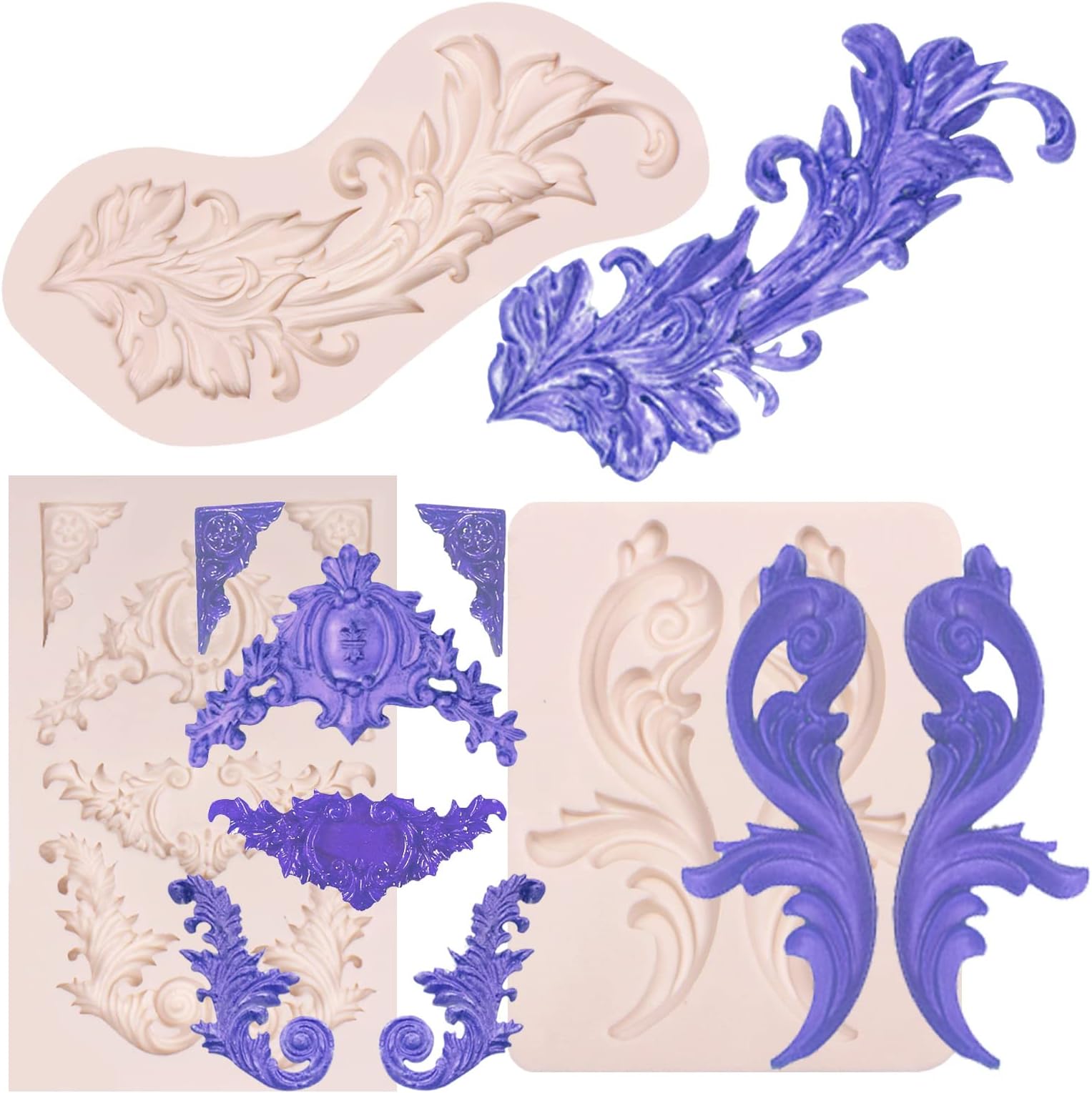 Amazon.com: Longzang Art Deco Silicone Mold Sugar Craft DIY Gumpaste ...
