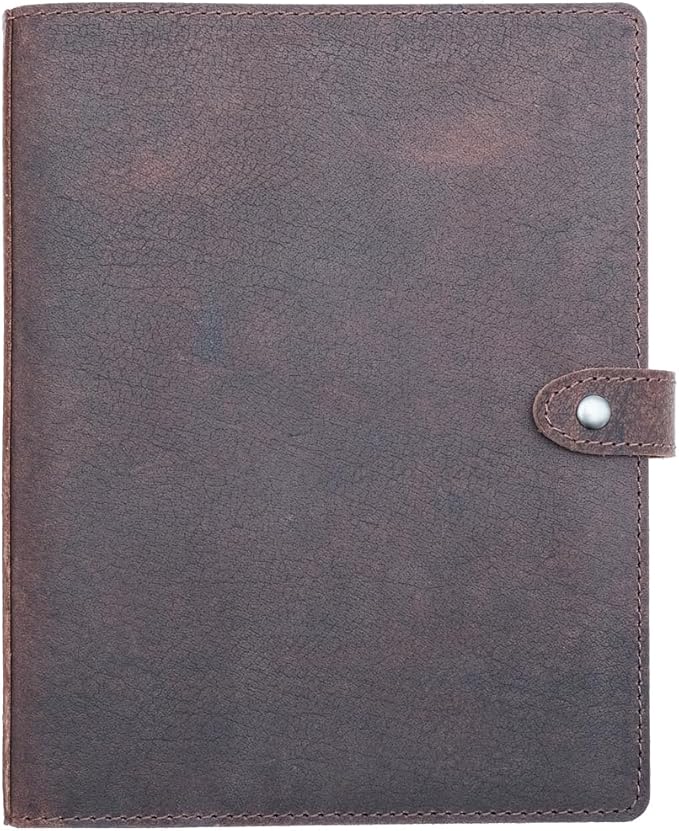 Fan&Ran Leather 3 Ring Binder, 1" Round Rings for 5.5"x8.5" Paper ...