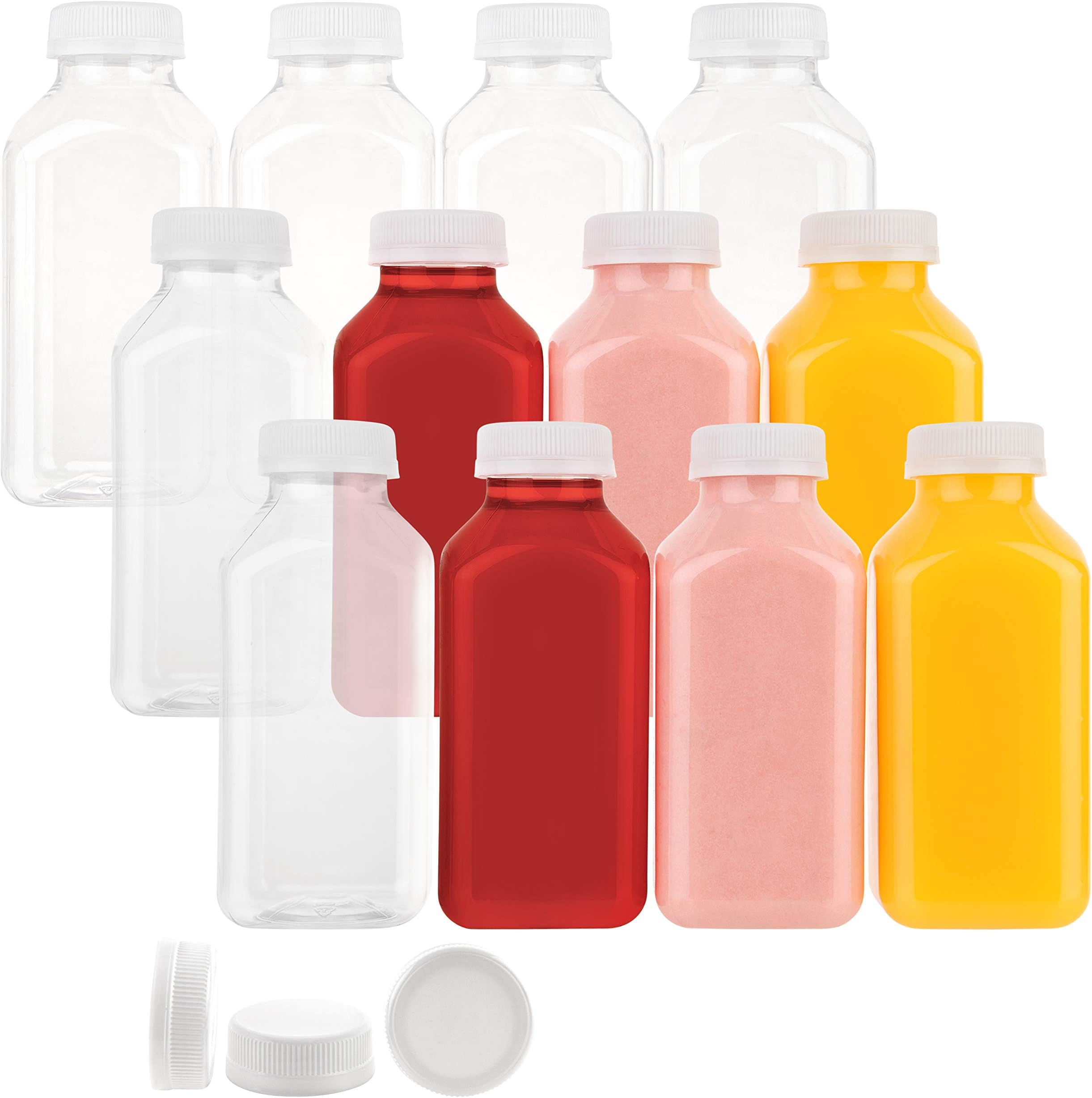 Amazon.com: Sliner 150 Pcs 2oz Clear Plastic Bottles Mini Juice Bottle ...