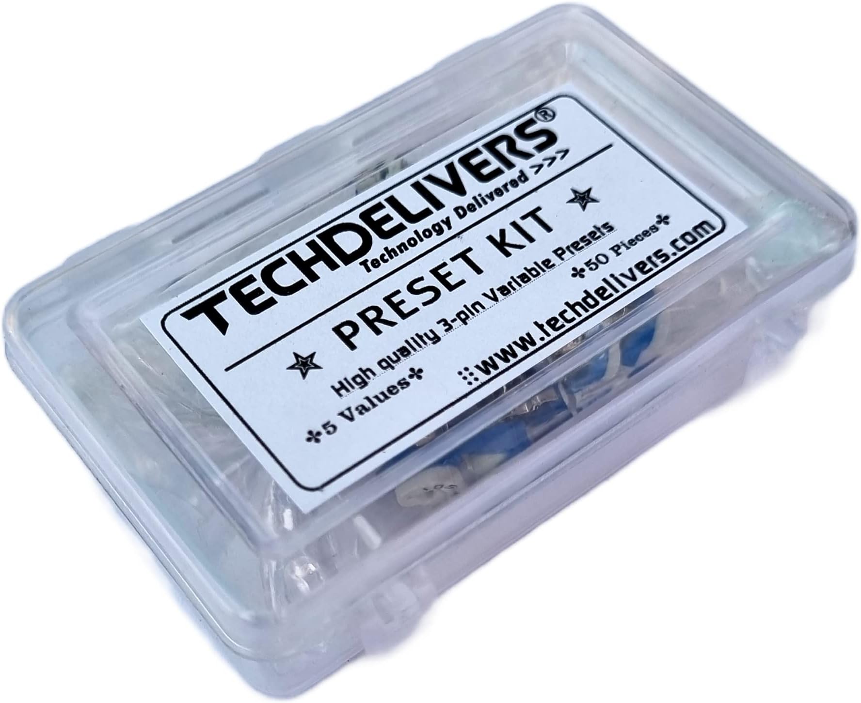 TECHDELIVERS® Preset Variable Resistor Kit 1K, 4K7, 10K, 100K, 1M ohm 3 ...