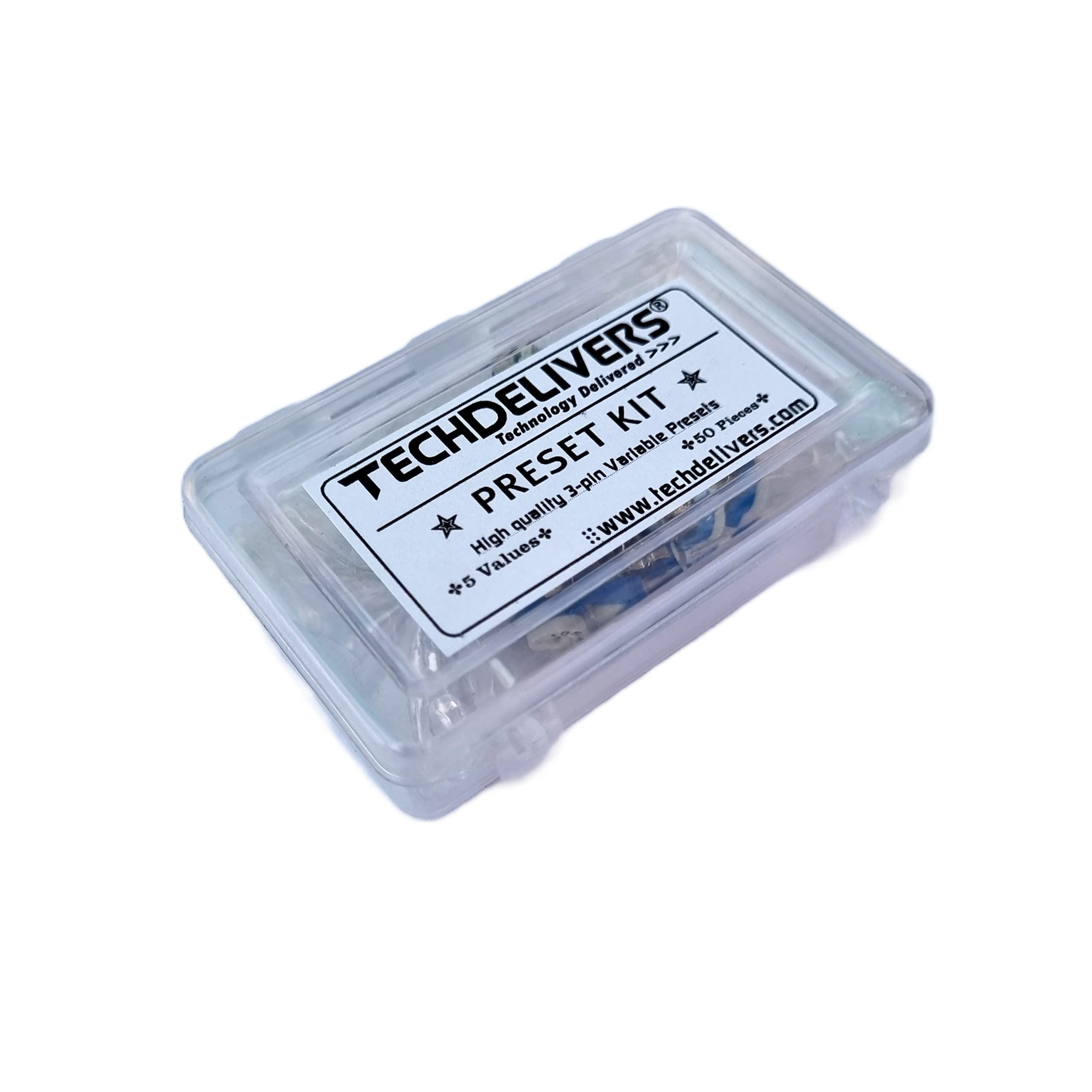TECHDELIVERS® Preset Variable Resistor Kit 1K, 4K7, 10K, 100K, 1M ohm 3 ...