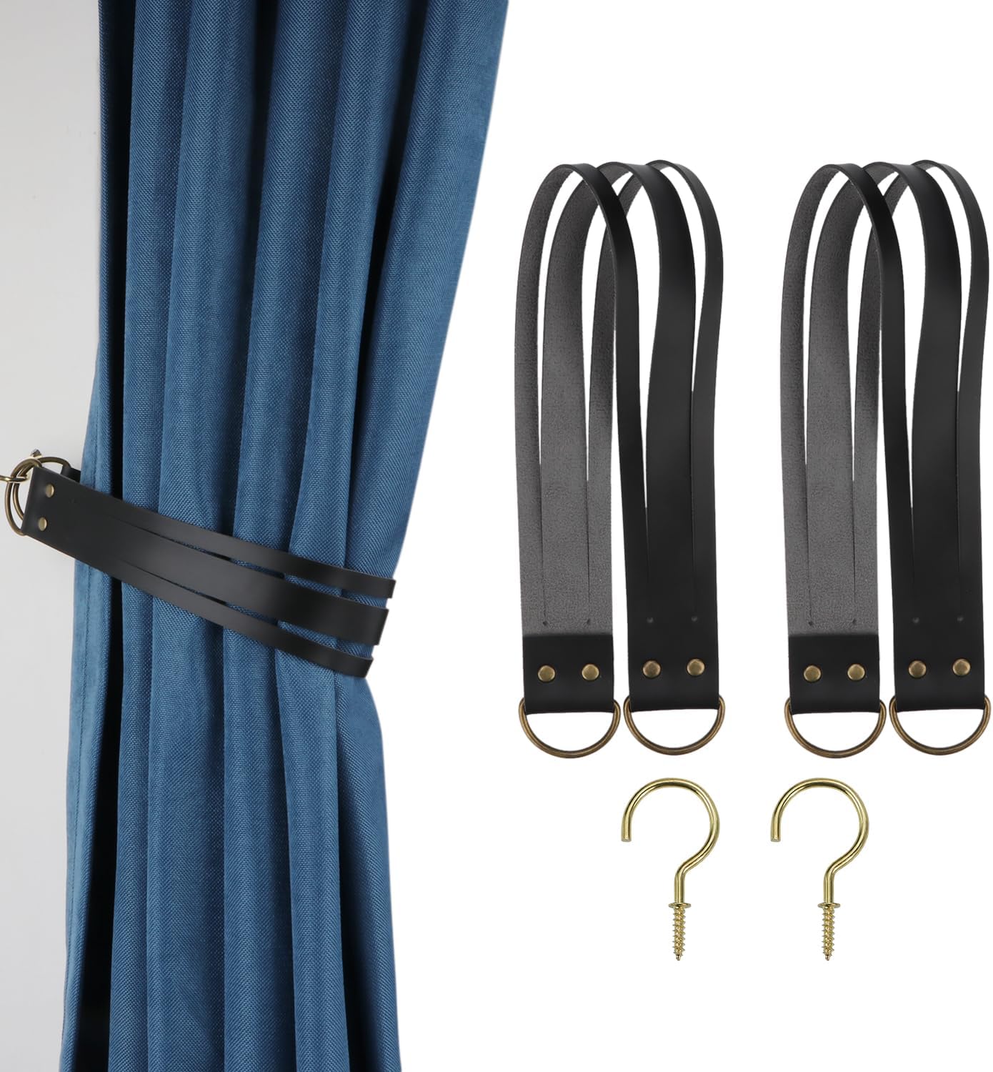 Amazon.com: Leather Curtain Tiebacks Curtain Buckle Vintage Curtain Tie ...