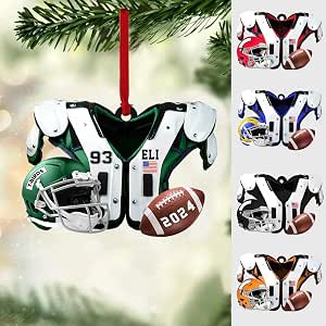 Amazon.com: Personalized Football Ornaments for Christmas Tree ...