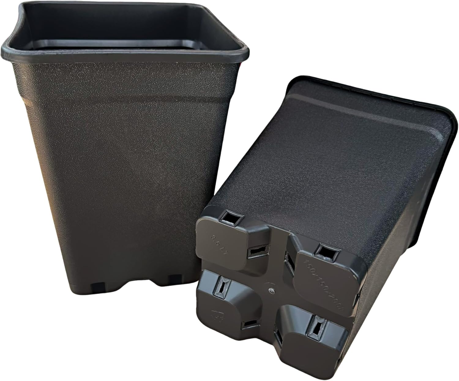 Growcery Heavy Duty Square Plastic Plant Pots - Extra Thick Sturdy ...