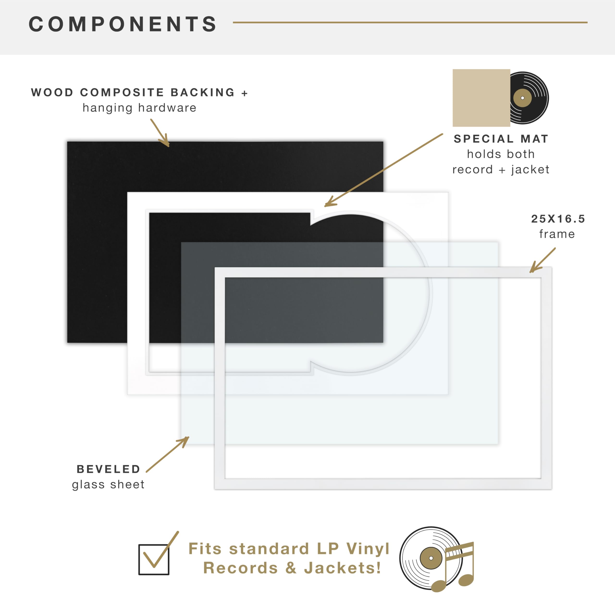 Snapklik.com : MCS Double Matte Record Album Frame, 16.5x25 Record ...