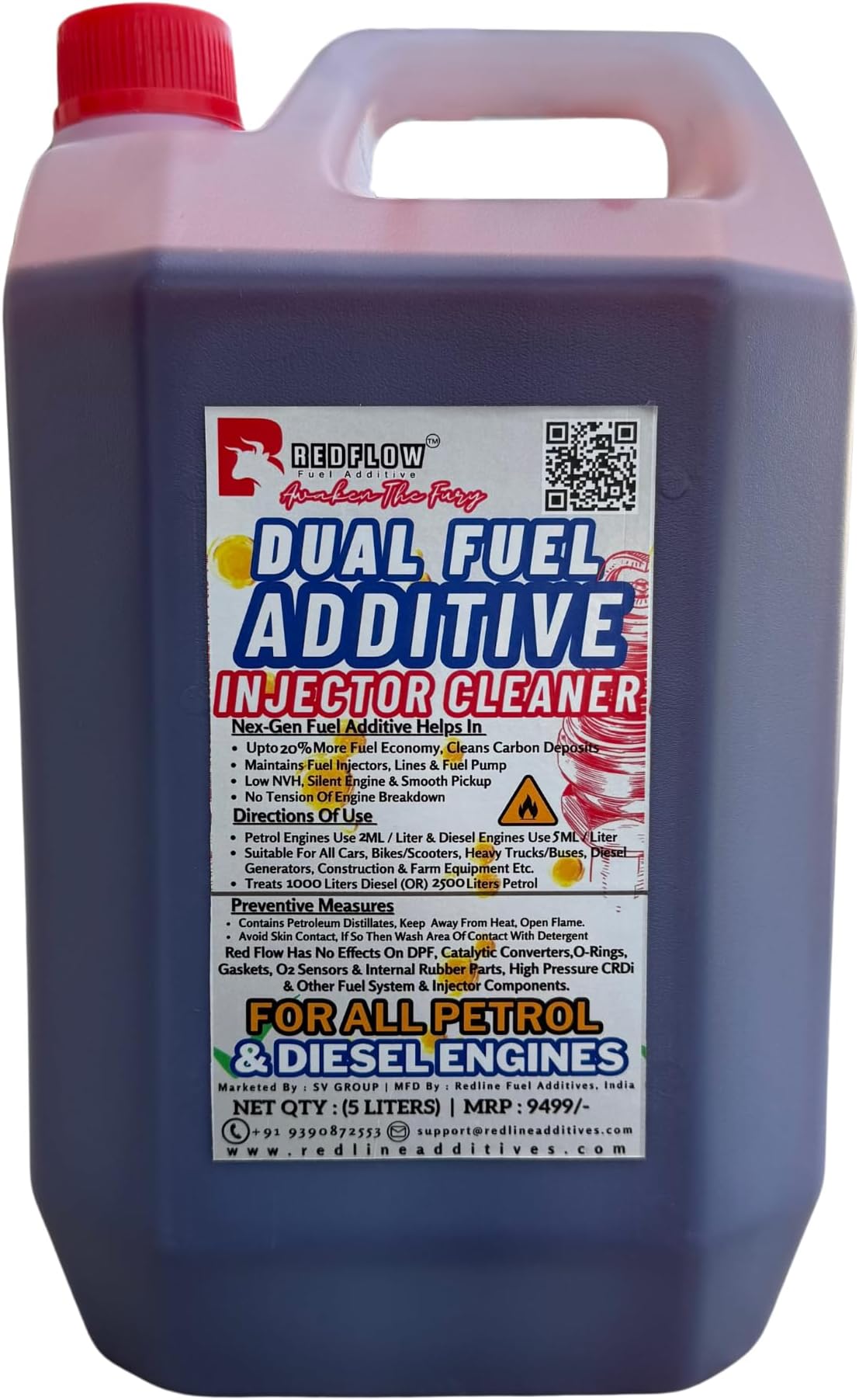 Red Flow Diesel & Petrol Additive | Injector Cleaner (300ML), Treats ...