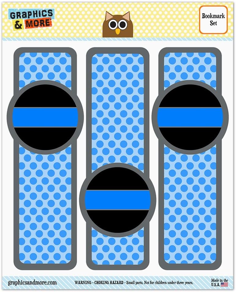 Amazon.com: Set of 3 Glossy Laminated Bookmarks - Thin Blue Line Police ...