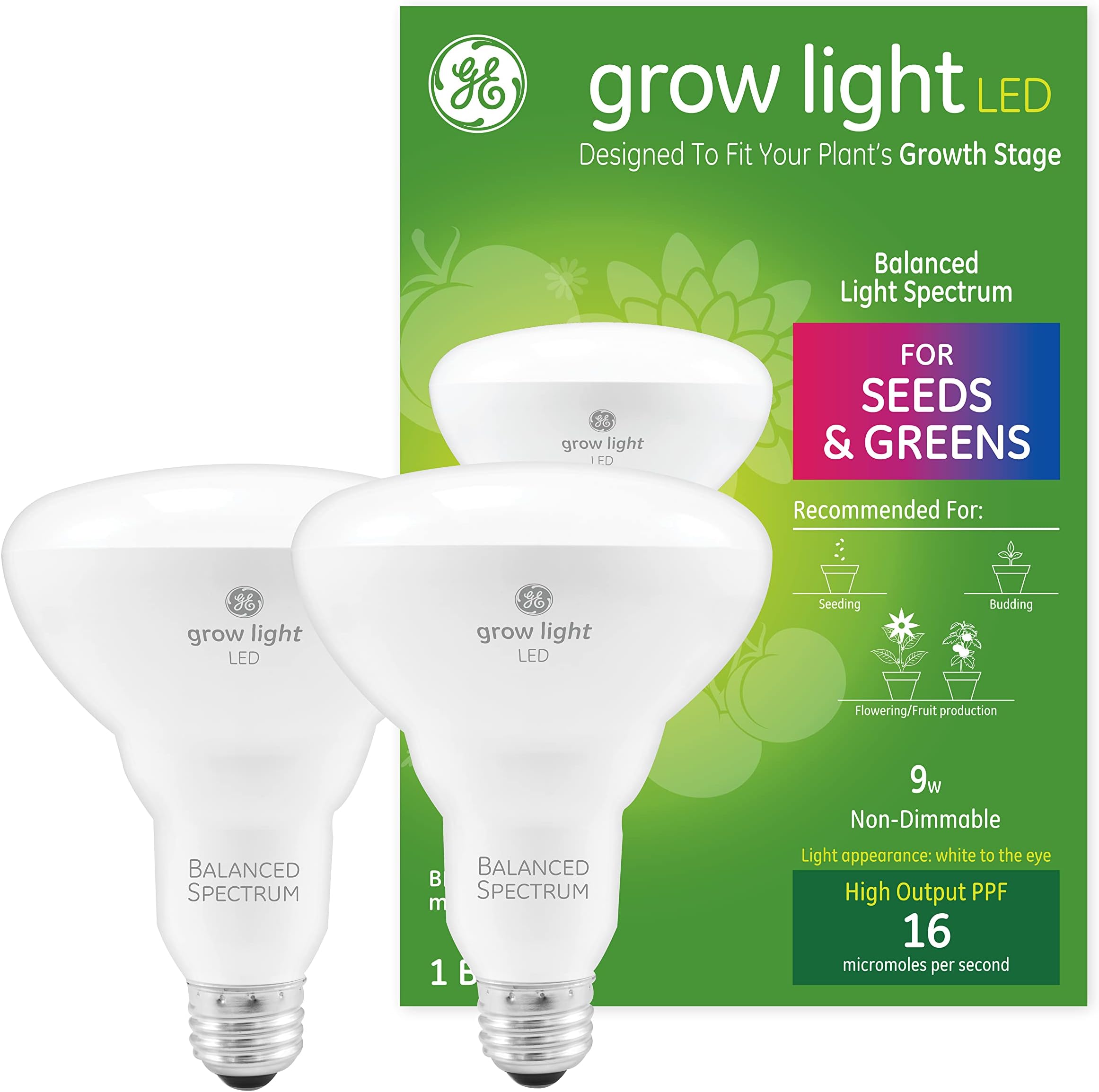 GE Lighting BR30 Full Spectrum LED Grow Light Bulb for Indoor Plants ...