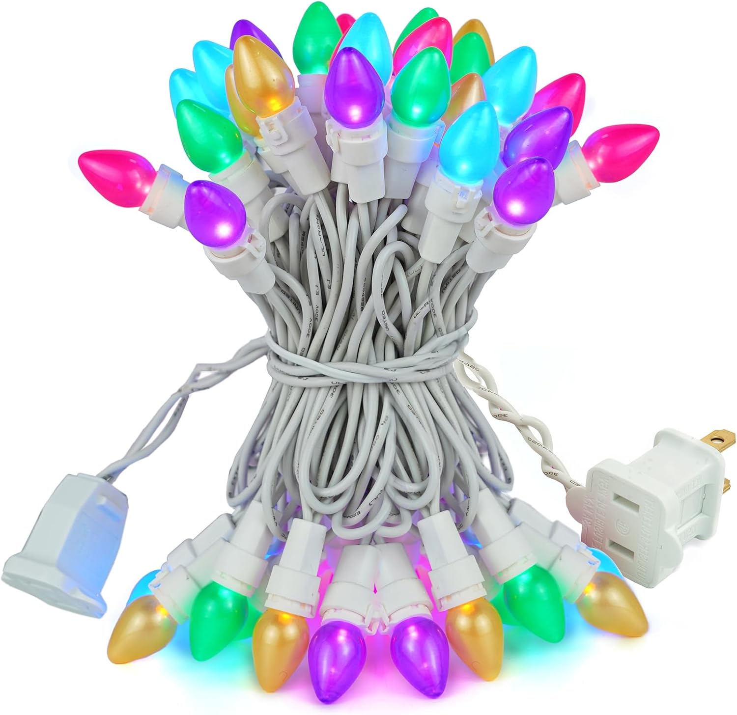 BOHON Easter Lights String 50 LED Multi Color Christmas Lights White ...