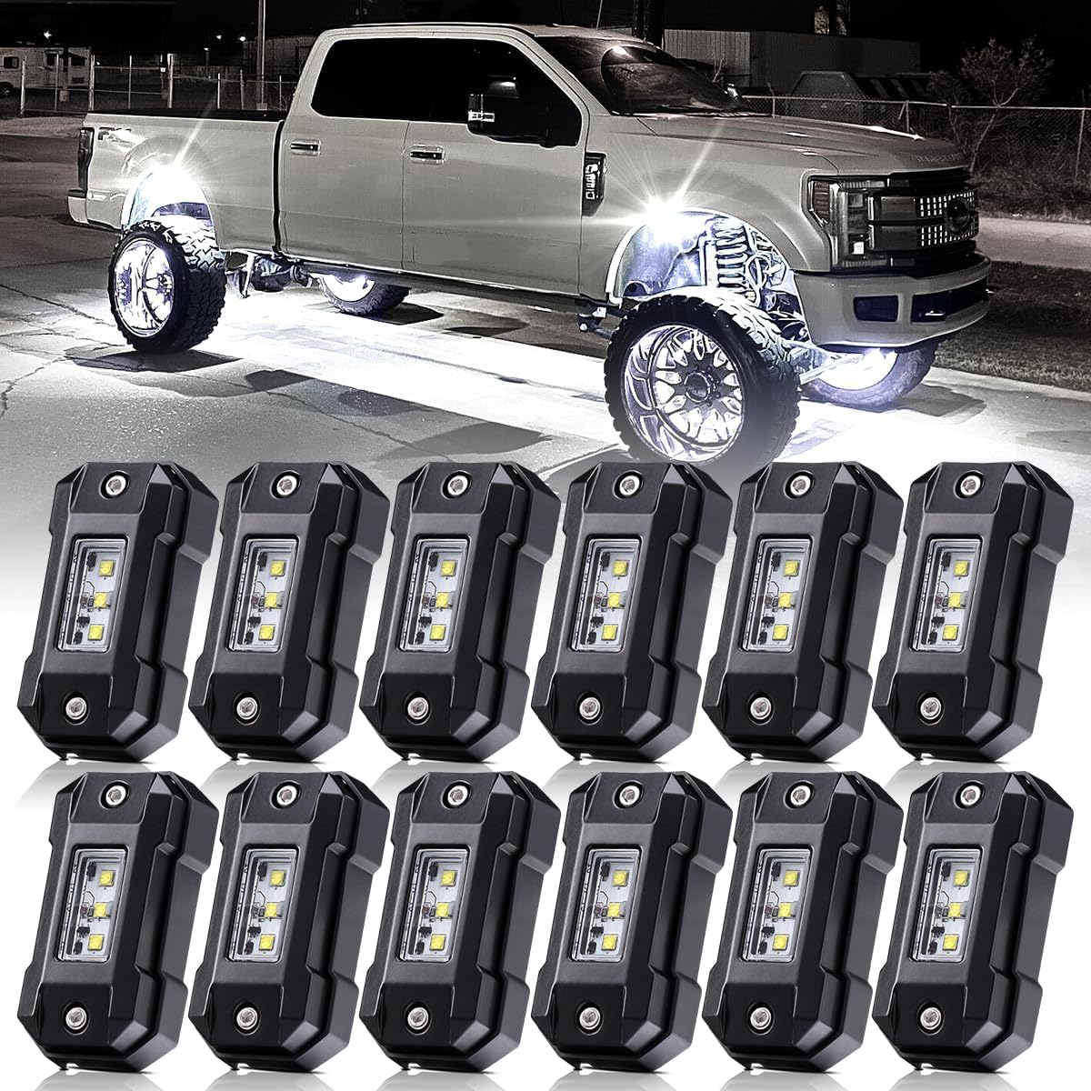 Amazon.com: VIVIPART 4Pods LED Rock Lights, Waterproof IP68 Green ...