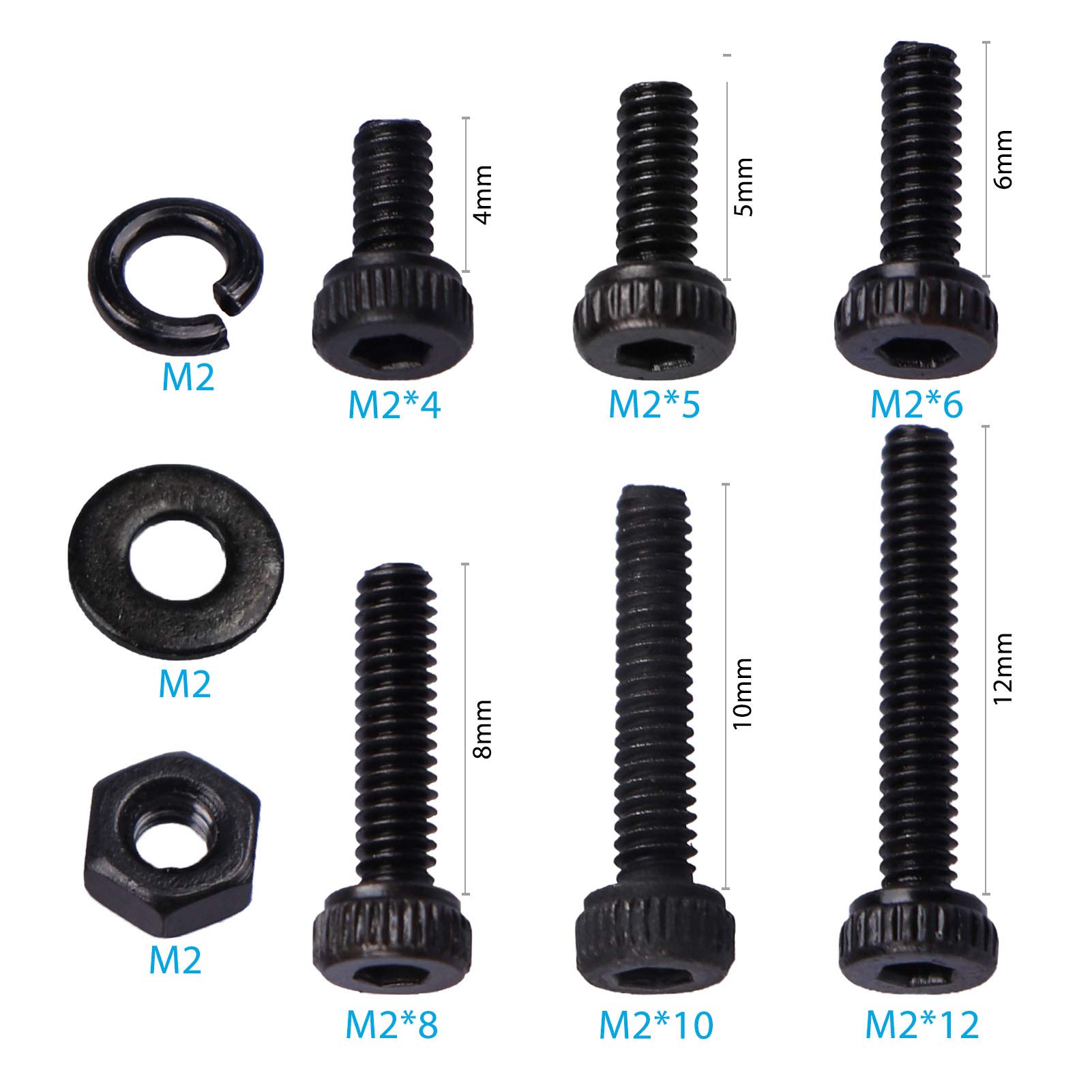 Snapklik.com : 600pcs Alloy Steel Screws Assortment Kit M2 Hex Socket ...
