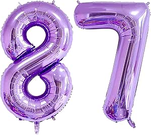 Amazon.com: Nicedony Number 87 Balloons 40 inch Digital Balloon ...