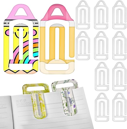 Amazon.com: 12pcs Acrylic Paper Clips Pencil Shape DIY Sublimation ...