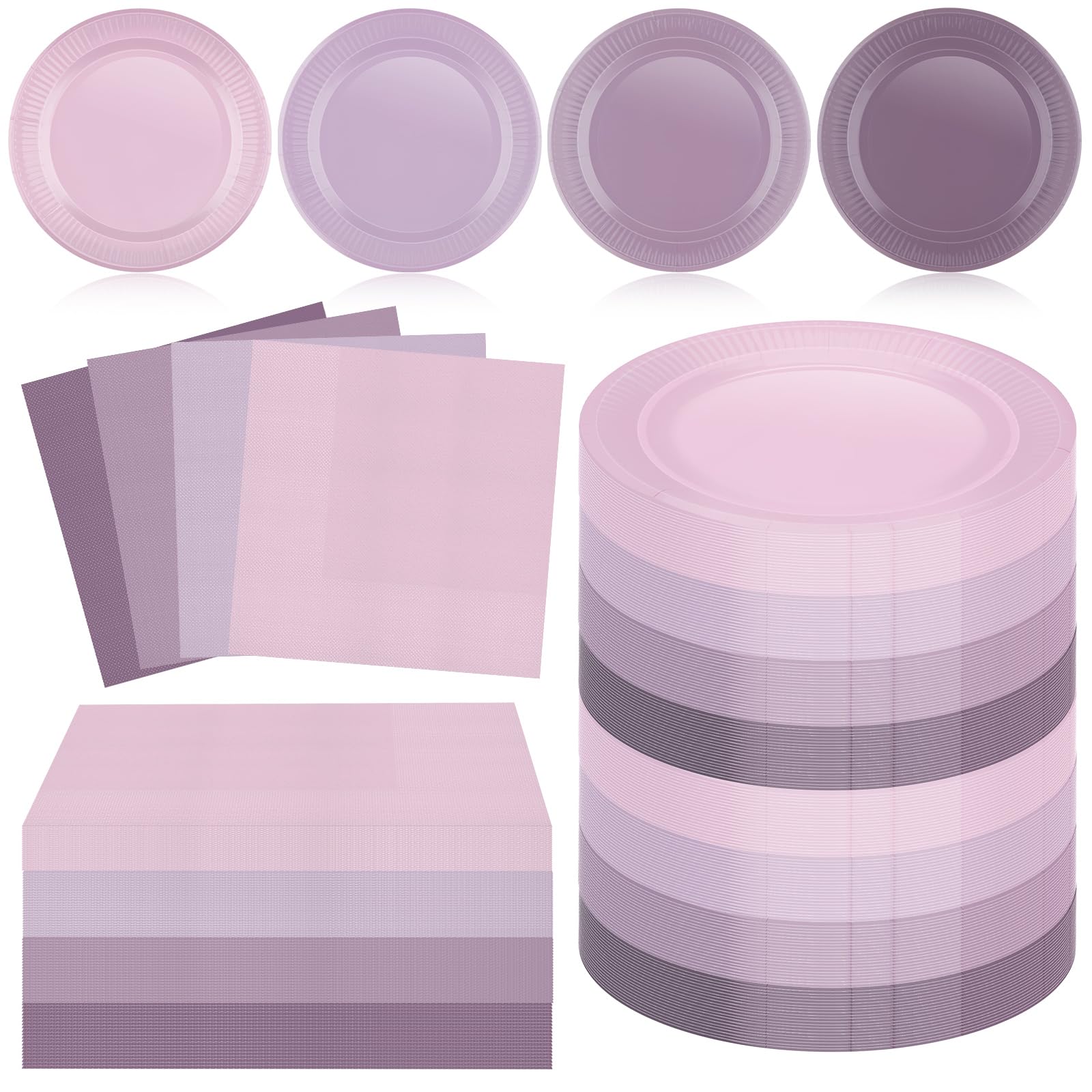 Amazon.com: Skybooly 140 Pieces Paper Plates and Napkins Gradient Color ...