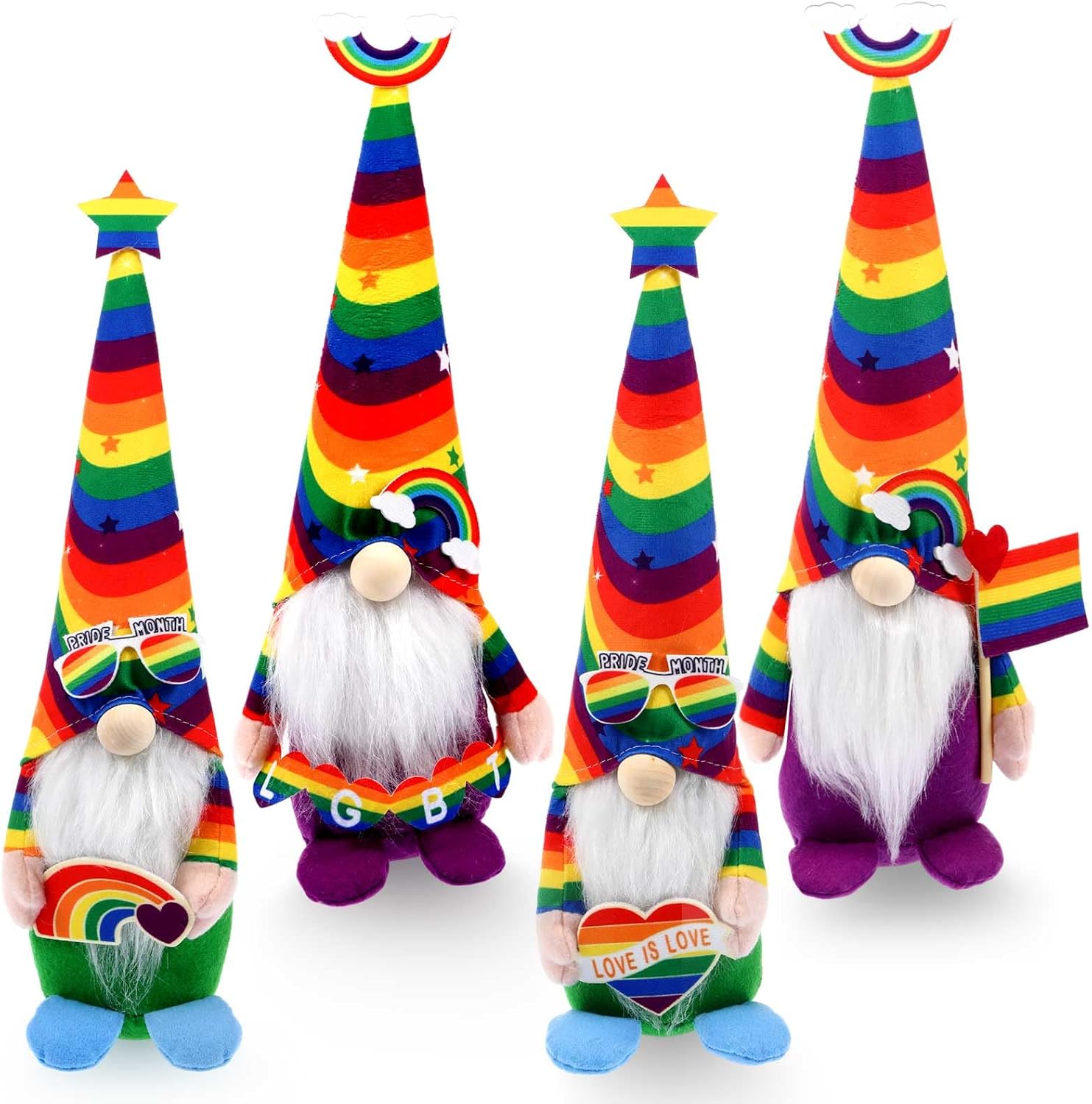 Amazon.com: HyDren 4 Pcs Gay Pride Gnomes Plush Gift 14 Inch Rainbow ...