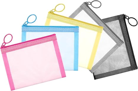 Amazon.com: 5 PCS Clear Mesh Zipper Pouches, Purse Organizer Pouches ...