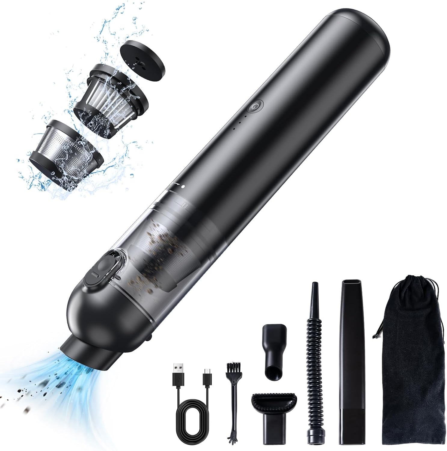 Amazon.com: cllis Handheld Vacuum Cordless,16000Pa Suction Car Cleaner ...