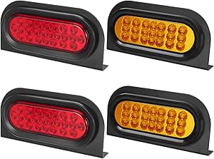 Amazon.com: Partsam 6" inch Oval Trailer Light w/Mounting Brackets 2pcs ...