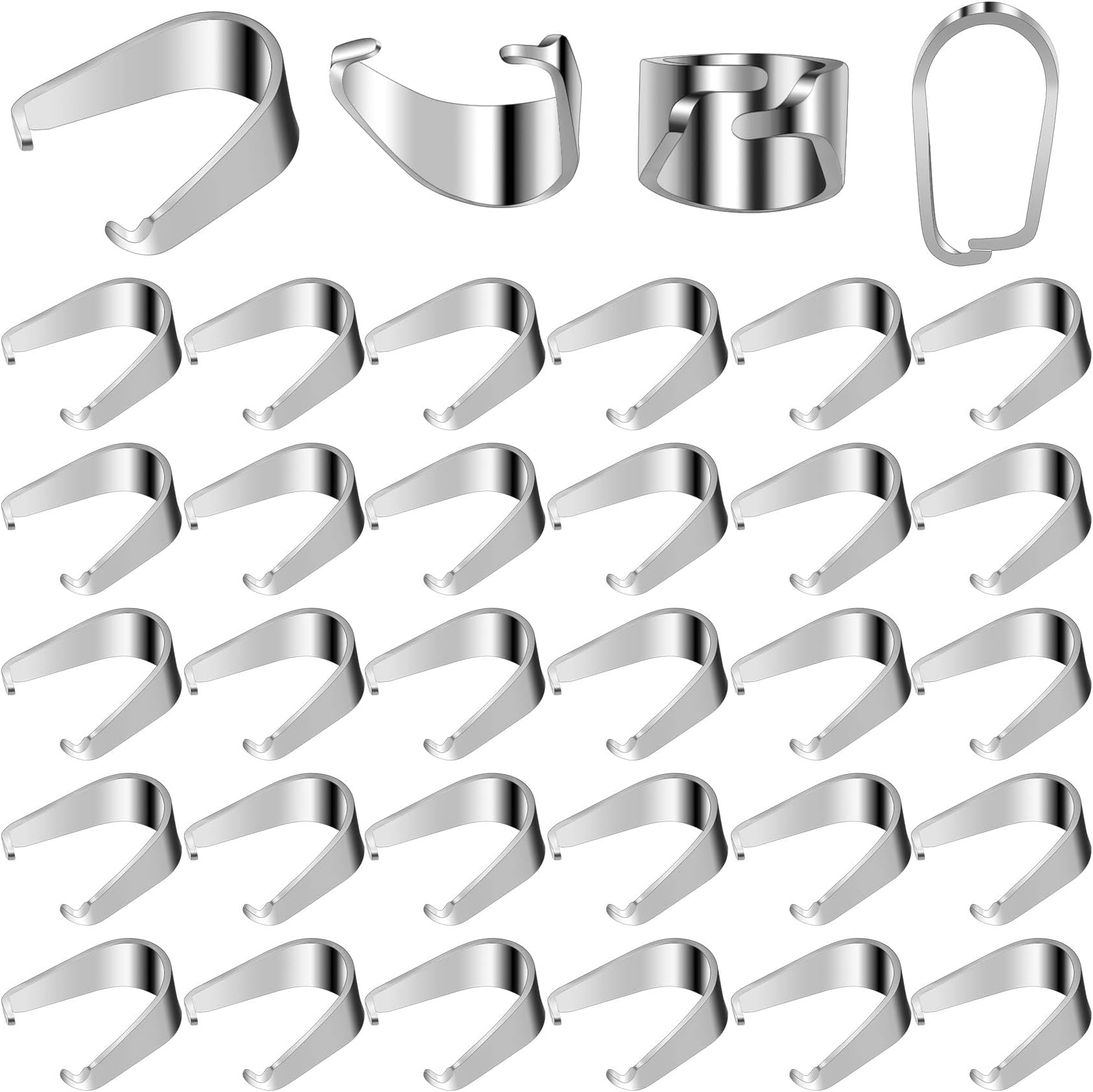 Amazon.com: Silver Pinch Clips Bail Pendant, 300pcs Stainless Steel ...