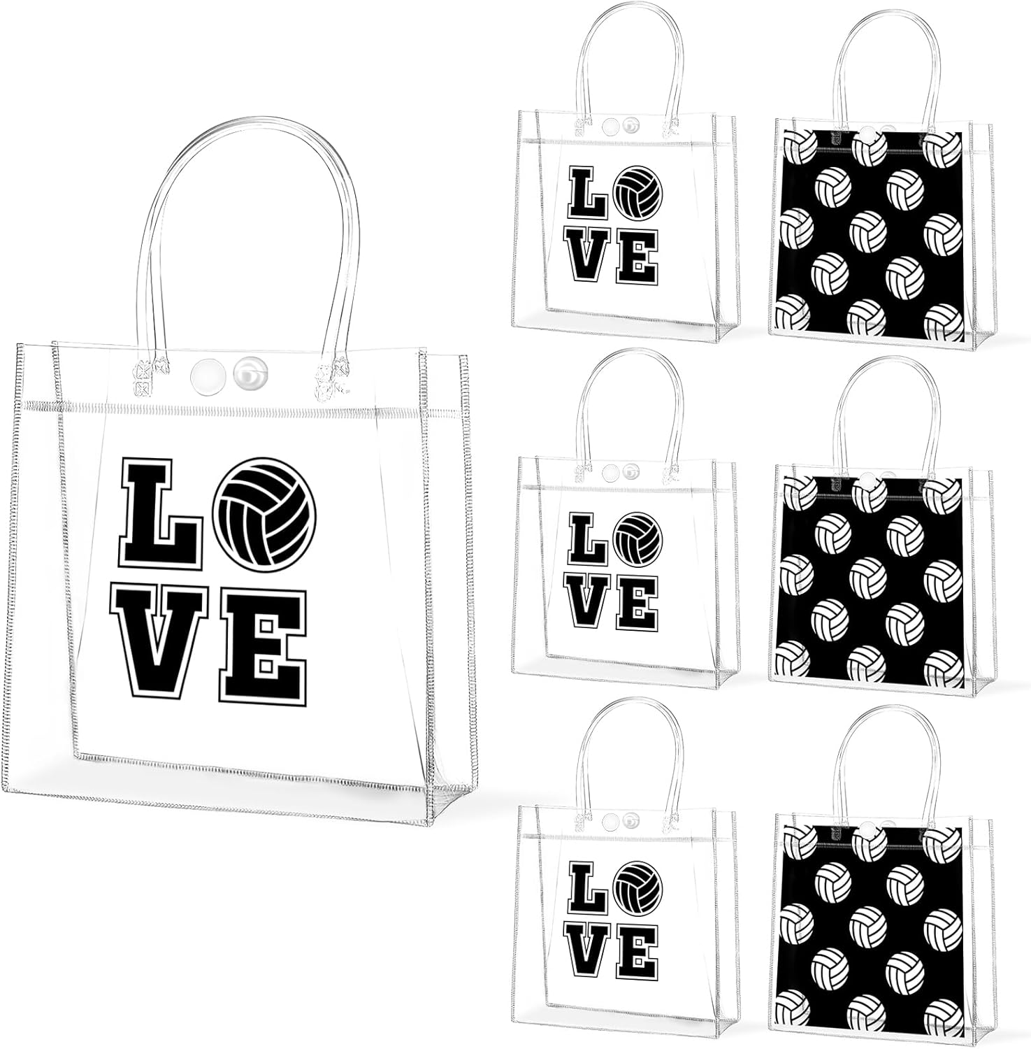 Amazon.com: Lonfliness 24Pcs Volleyball Clear PVC Gift Bags With ...