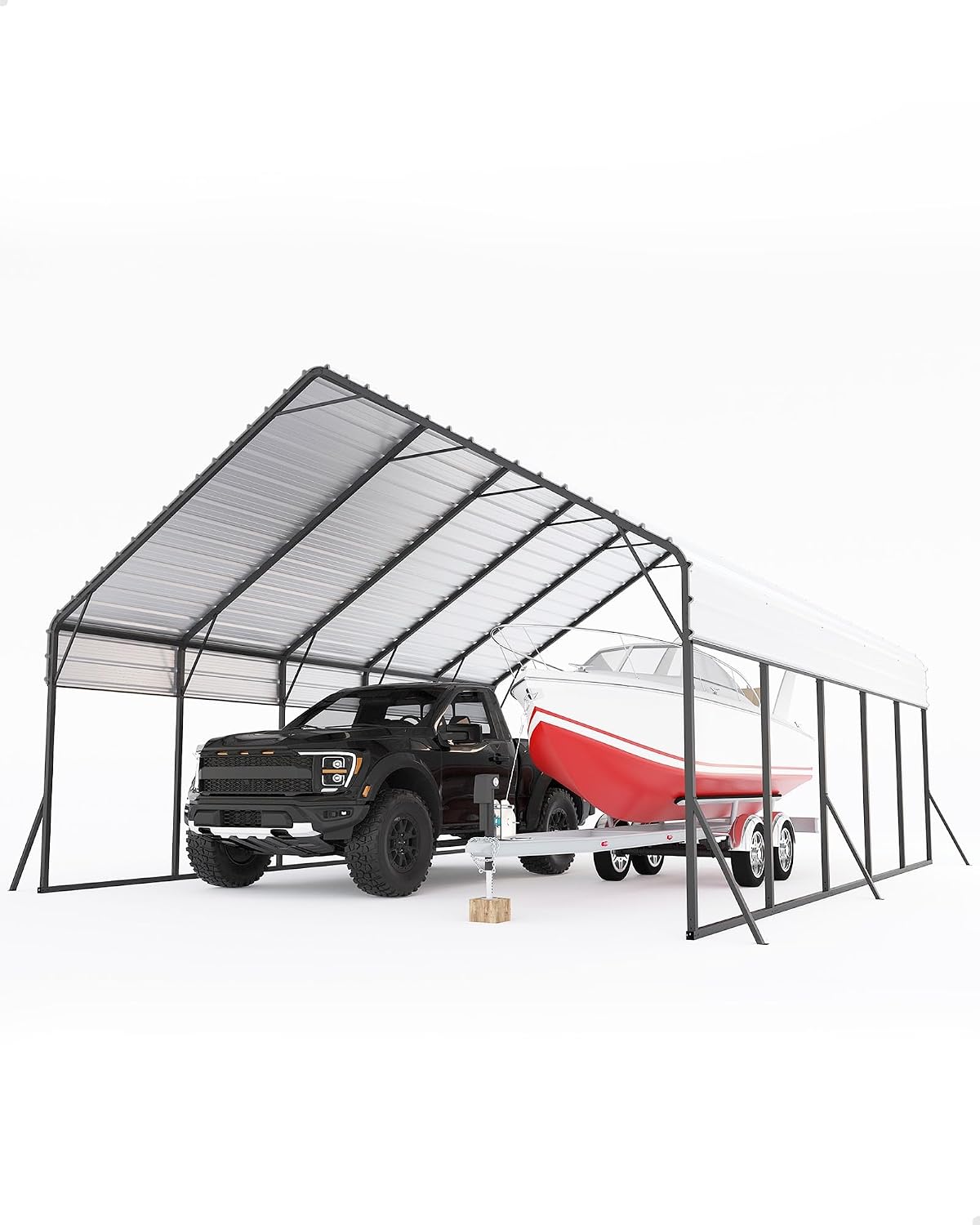 Amazon.com: Garveelife 20'x25'x13' Metal Carport for 2 Cars, Heavy Duty ...