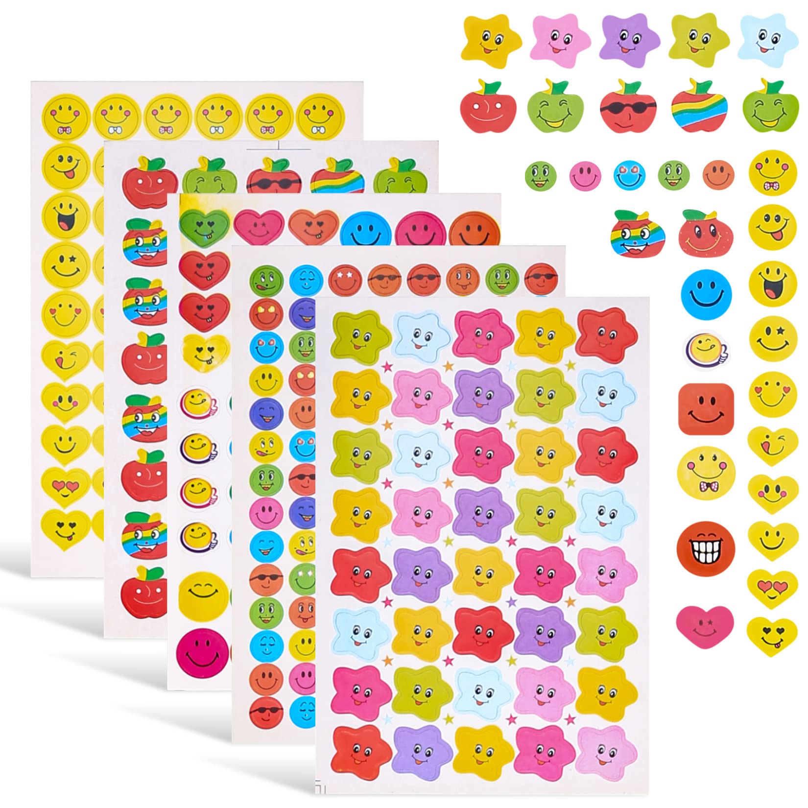 Buy 50 Sheets Smiley Face Stickers, Reward Charts Stickers for Children ...