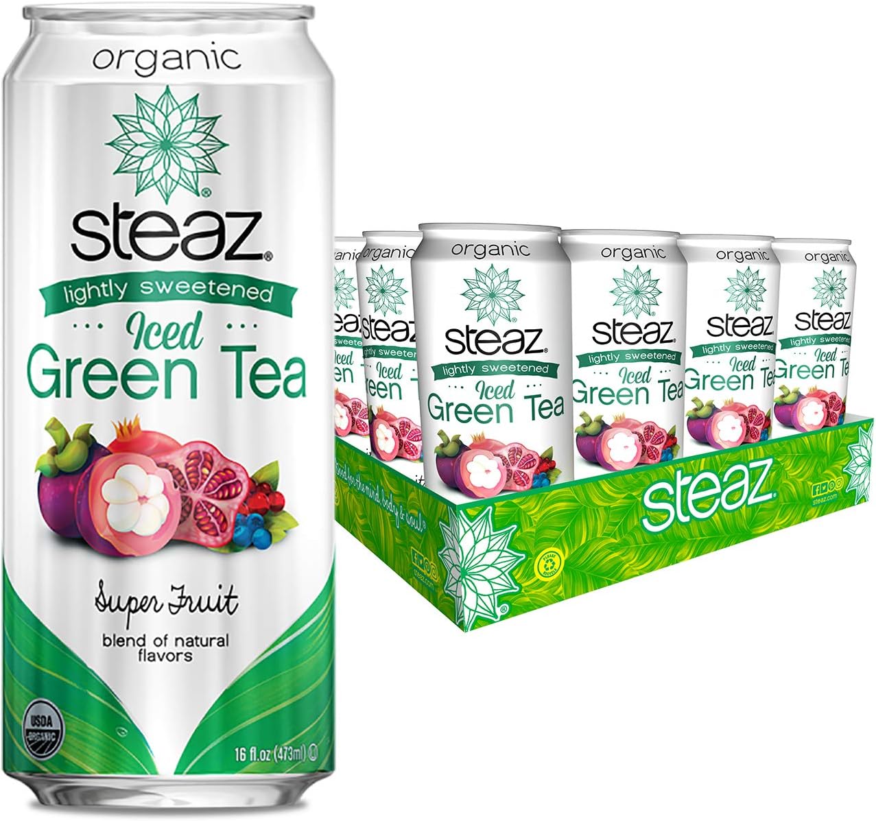 Amazon.com : Steaz Organic Iced Green Tea, Blueberry and Pomegranate ...